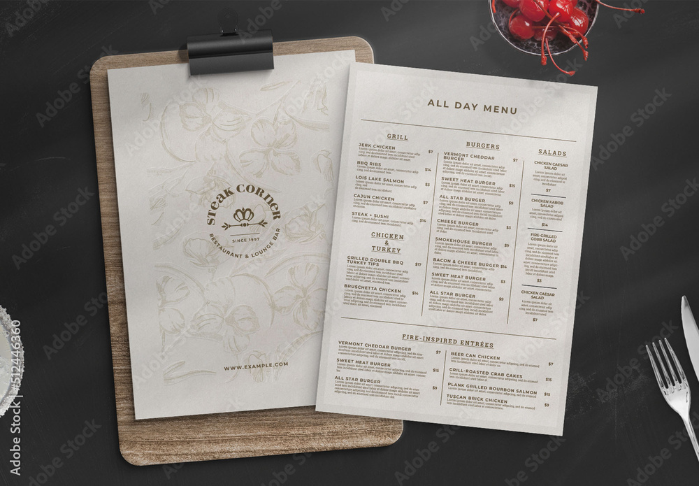 Elegant Restaurant Menu Layout Stock Template | Adobe Stock