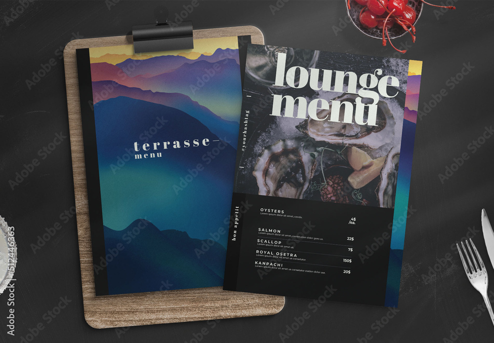 Modern Menu Layout with Abstract Background Stock Template | Adobe Stock