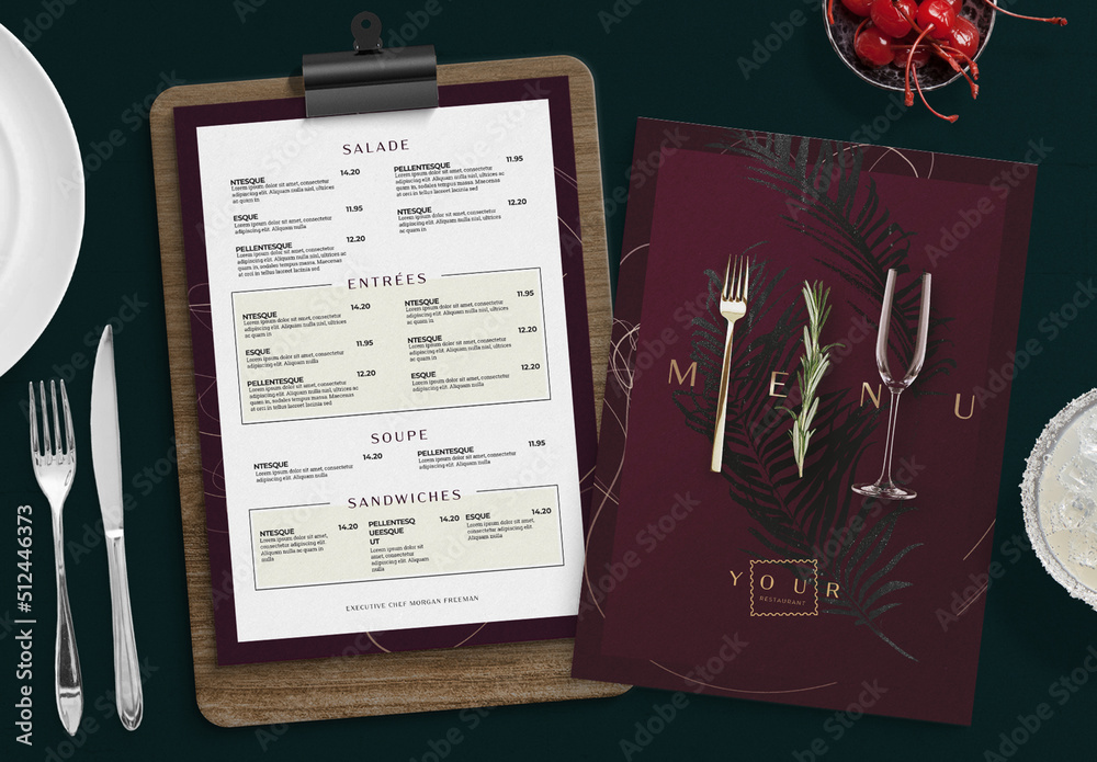 Bar Restaurant Menu Layout Stock Template | Adobe Stock