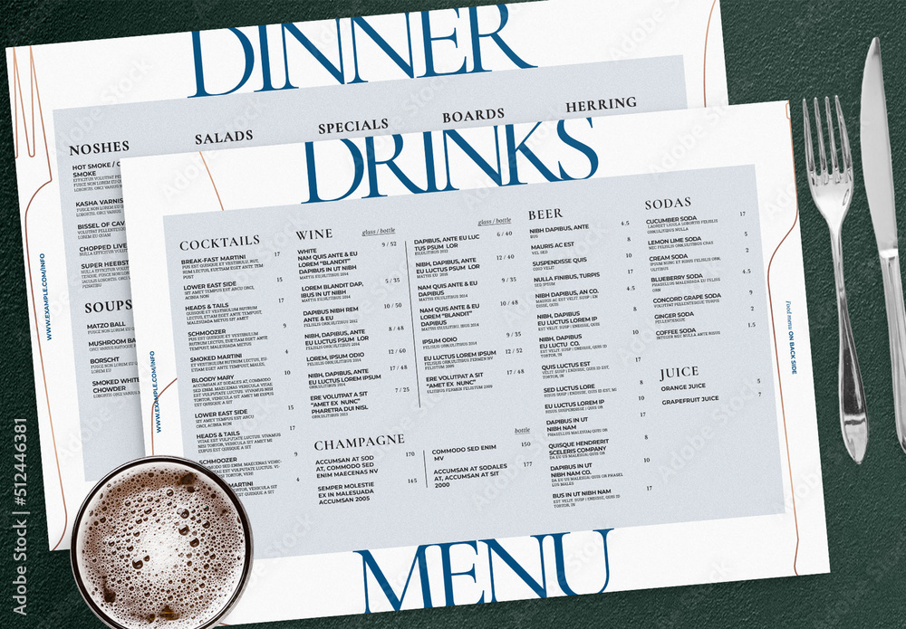 Landscape Restaurant Menu Layout Stock Template | Adobe Stock