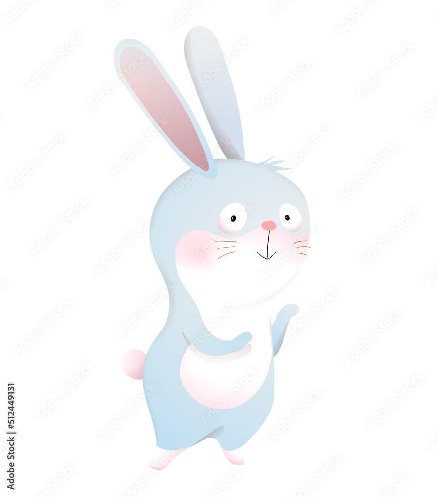 Cottontail rabbit or hare, animal character for kids isolated clipart ...