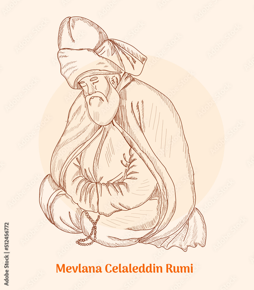 Mevlana Celaleddin Rumi is a symbol of tolerance and peace. Stock ...