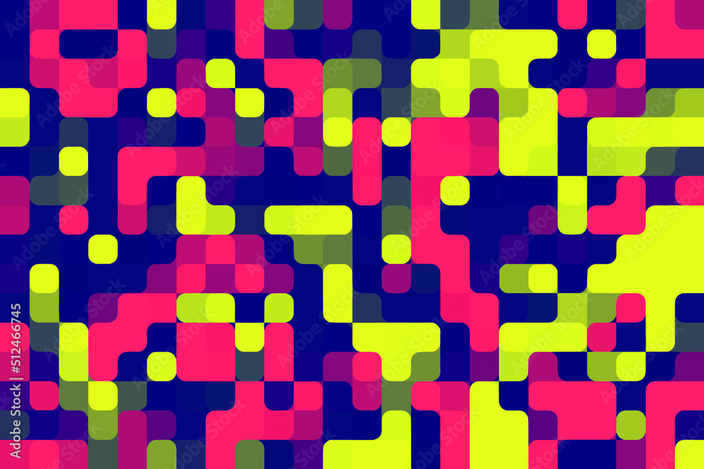 Square pixel round pattern irregular mosaic multicolor abstract ...