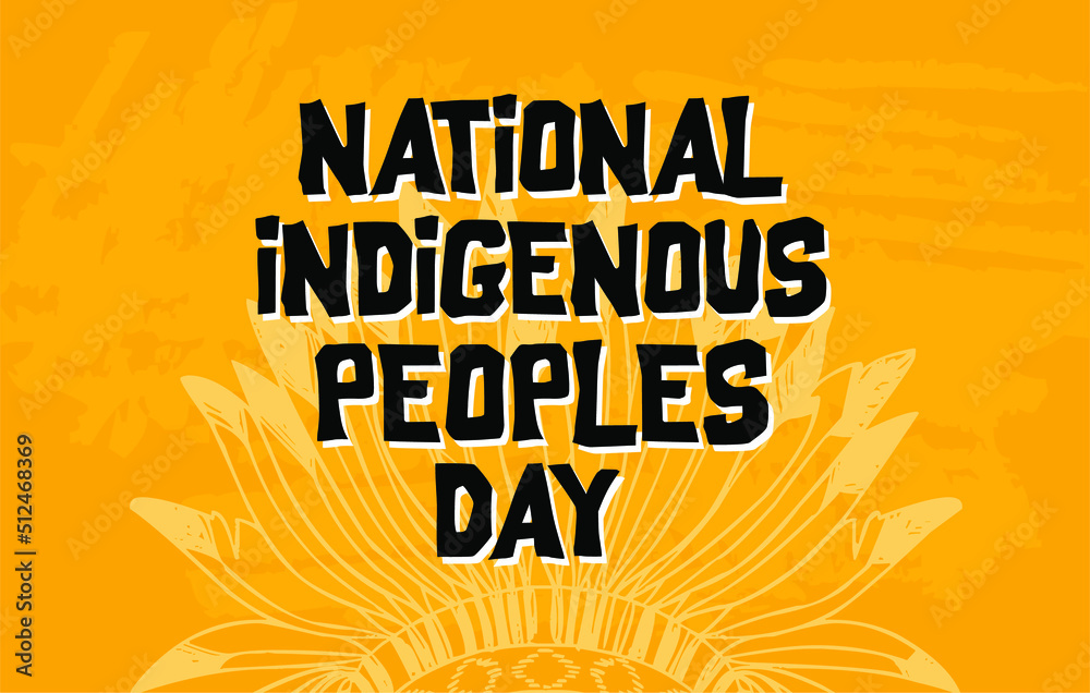 national indigenous peoples day with yellow background Stock Vector ...