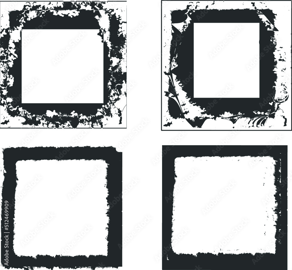 grunge border design element with vector, illustration set Stock Vector ...