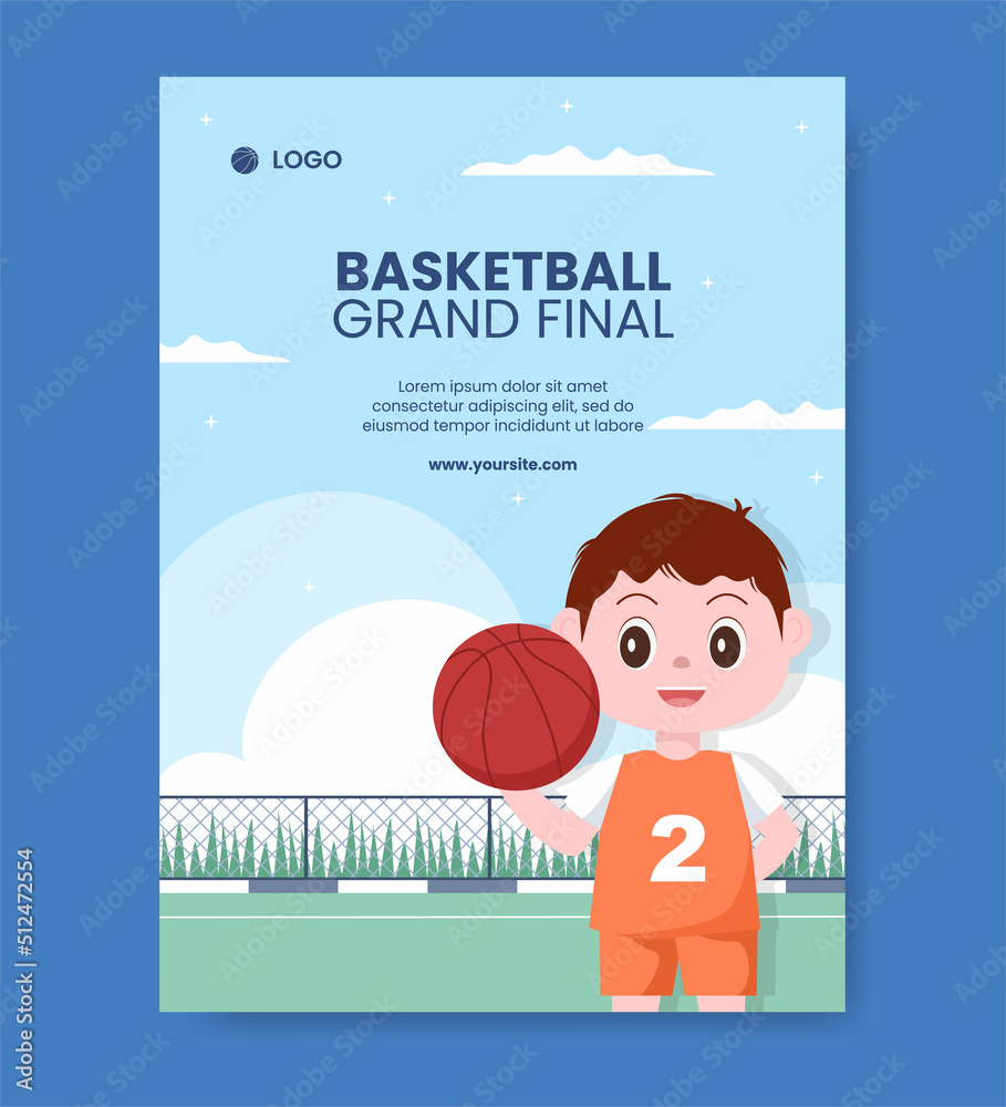 Basketball Sports Tournament Social Media Vertical Poster Template ...