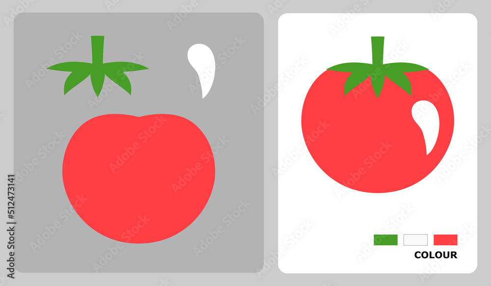 Tomato pattern for kids crafts or paper crafts. Vector illustration of ...
