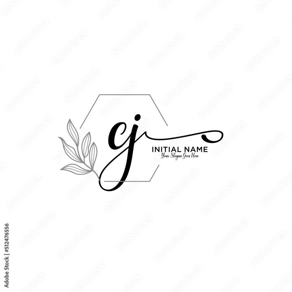 Initial letter CJ beauty handwriting logo vector Stock Vector | Adobe Stock