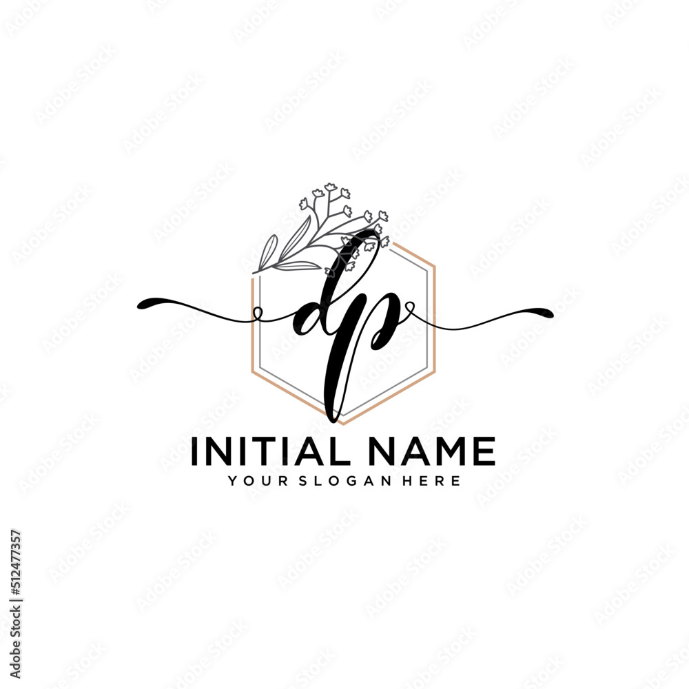Initial letter DP beauty handwriting logo vector Stock Vector | Adobe Stock