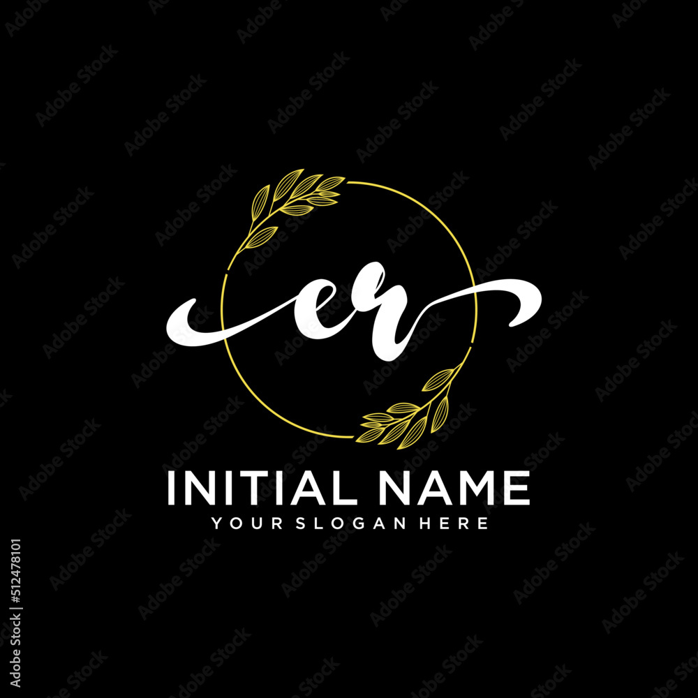 ER Initial handwriting logo vector. Hand lettering for designs. Stock ...