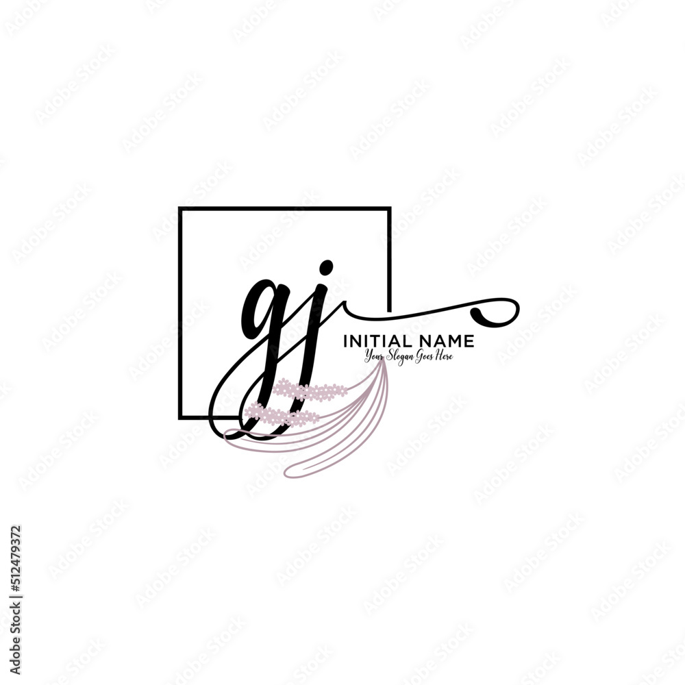Initial letter GJ beauty handwriting logo vector Stock Vector | Adobe Stock