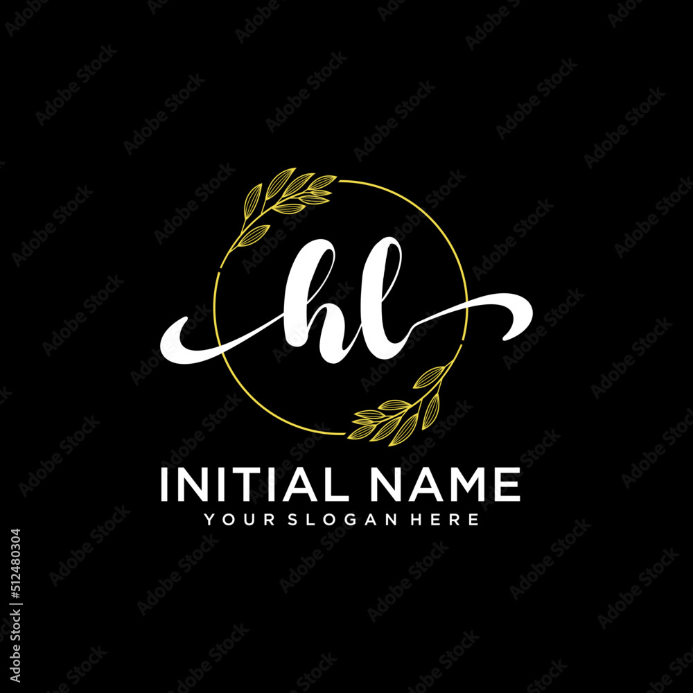 HL Initial handwriting logo vector. Hand lettering for designs. Stock ...