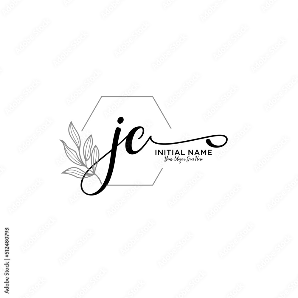 Initial letter JC beauty handwriting logo vector Stock Vector | Adobe Stock