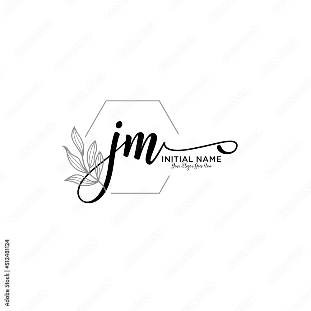 Initial letter JM beauty handwriting logo vector Stock Vector | Adobe Stock