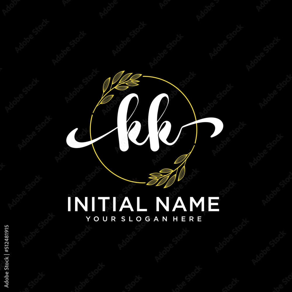 KK Initial handwriting logo vector. Hand lettering for designs. Stock ...