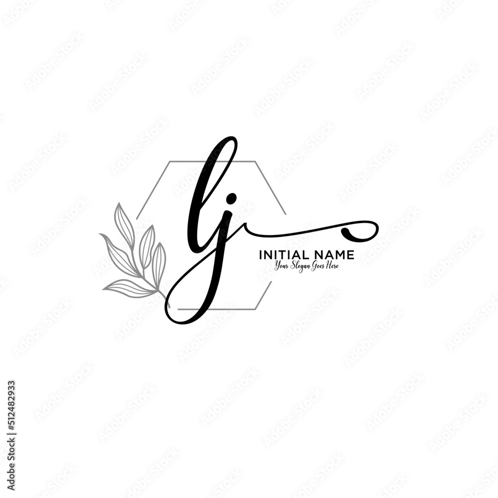 Initial letter LJ beauty handwriting logo vector Stock Vector | Adobe Stock