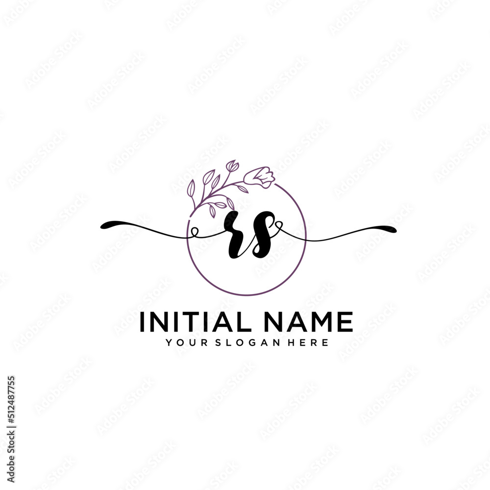 Initial letter RS beauty handwriting logo vector Stock Vector | Adobe Stock