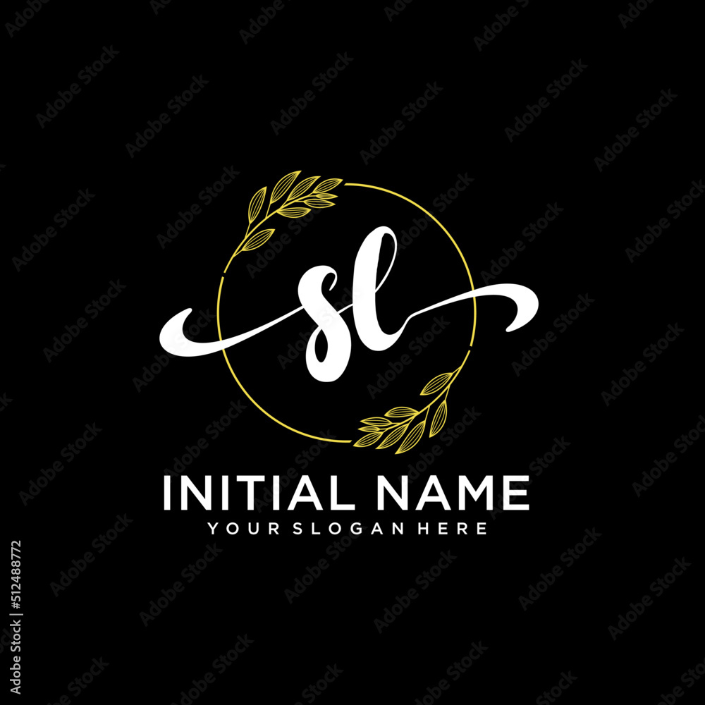 SL Initial handwriting logo vector. Hand lettering for designs. Stock ...