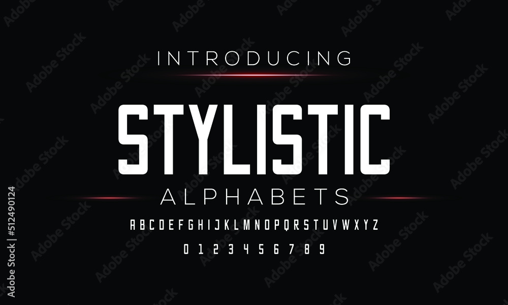 STYLISTIC Luxury Minimal Modern Tech Alphabet Letter Fonts. Typography ...