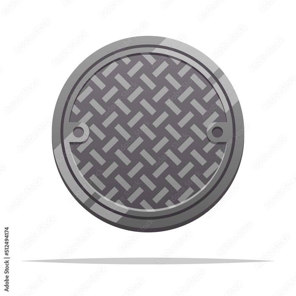 Manhole cover vector isolated illustration Stock-Vektorgrafik | Adobe Stock