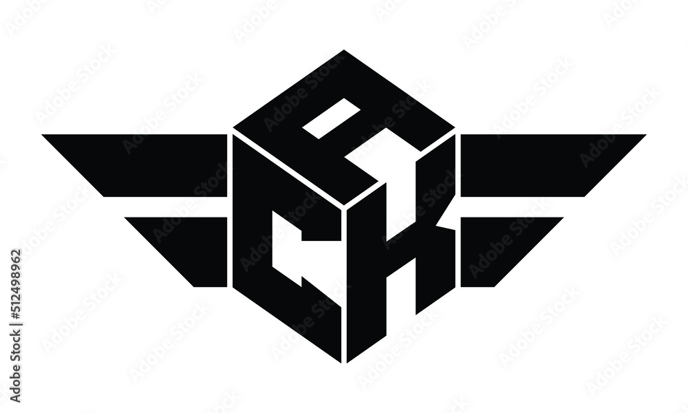 ACK three letter gaming logo in polygon cube shape logo design vector ...
