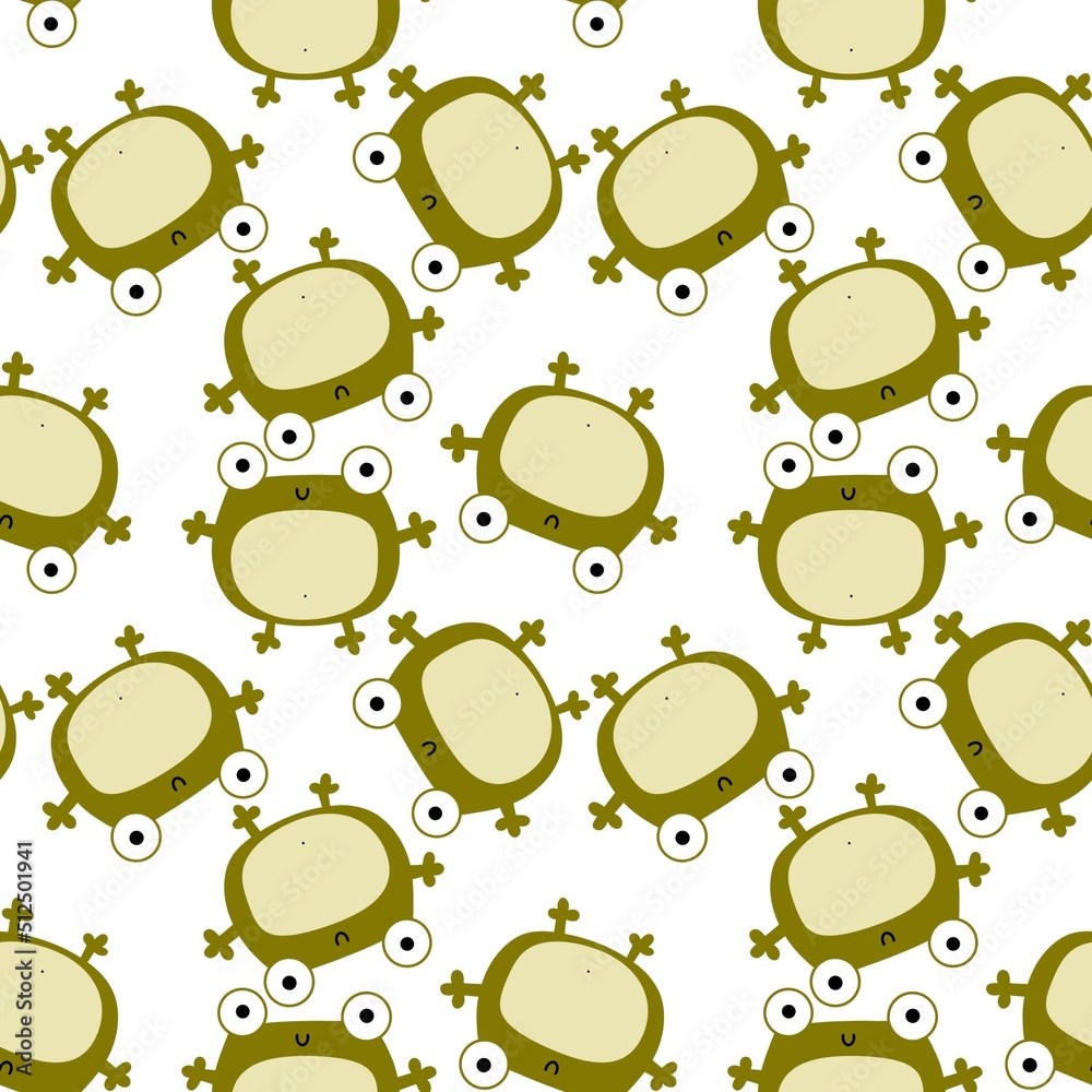Cartoon seamless kawaii frogs pattern for kids and kindergarten and ...