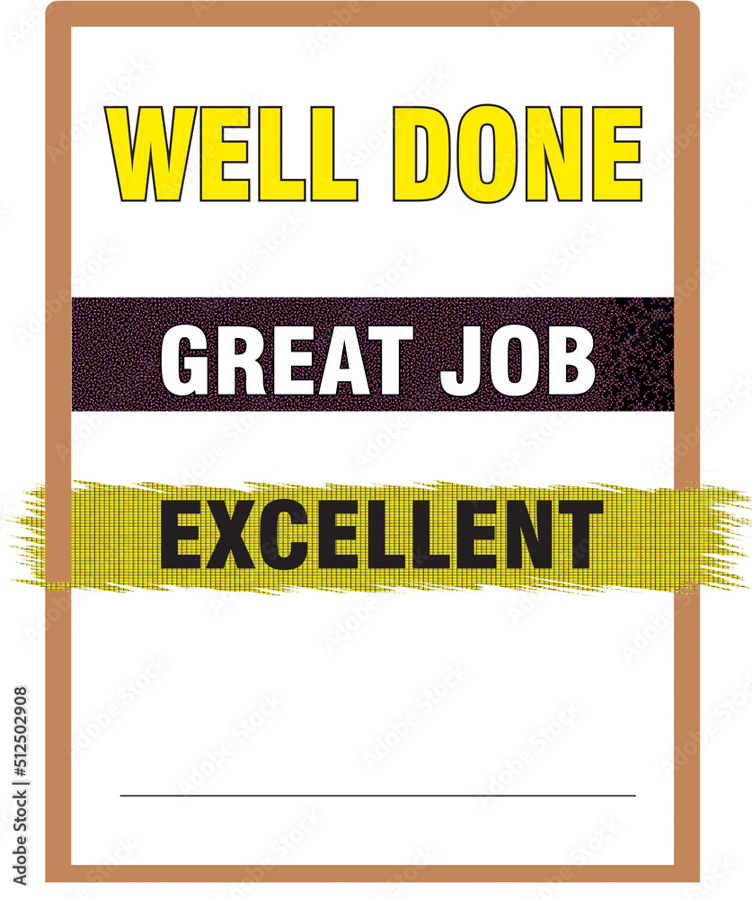 Well done, great job, excellent paper banner frame illustration for ...