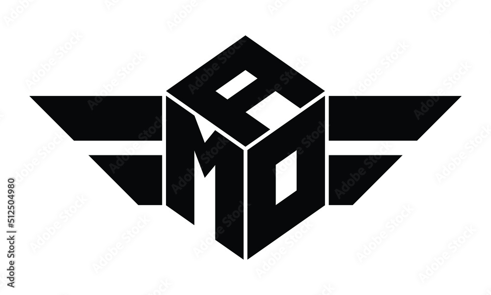 AMO three letter gaming logo in polygon cube shape logo design vector ...