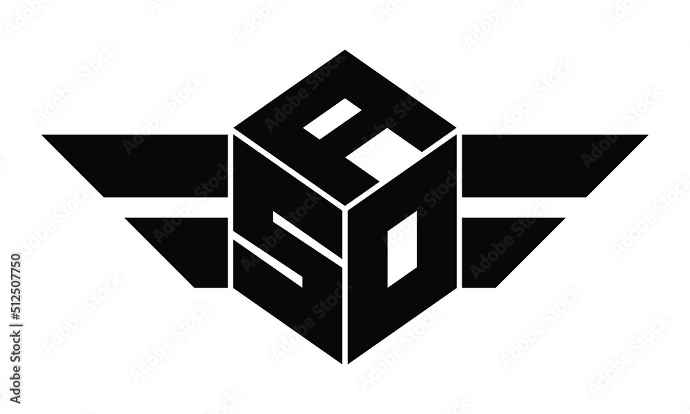 ASO three letter gaming logo in polygon cube shape logo design vector ...