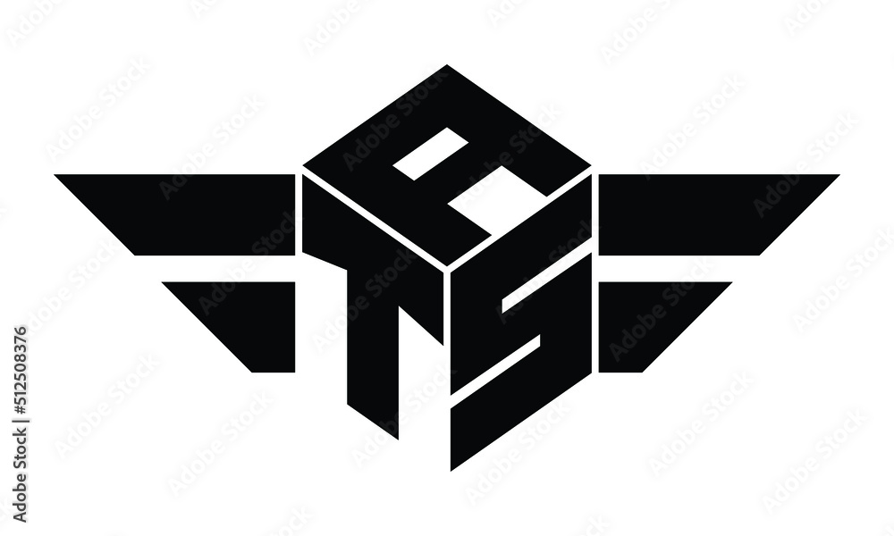 ATS three letter gaming logo in polygon cube shape logo design vector ...