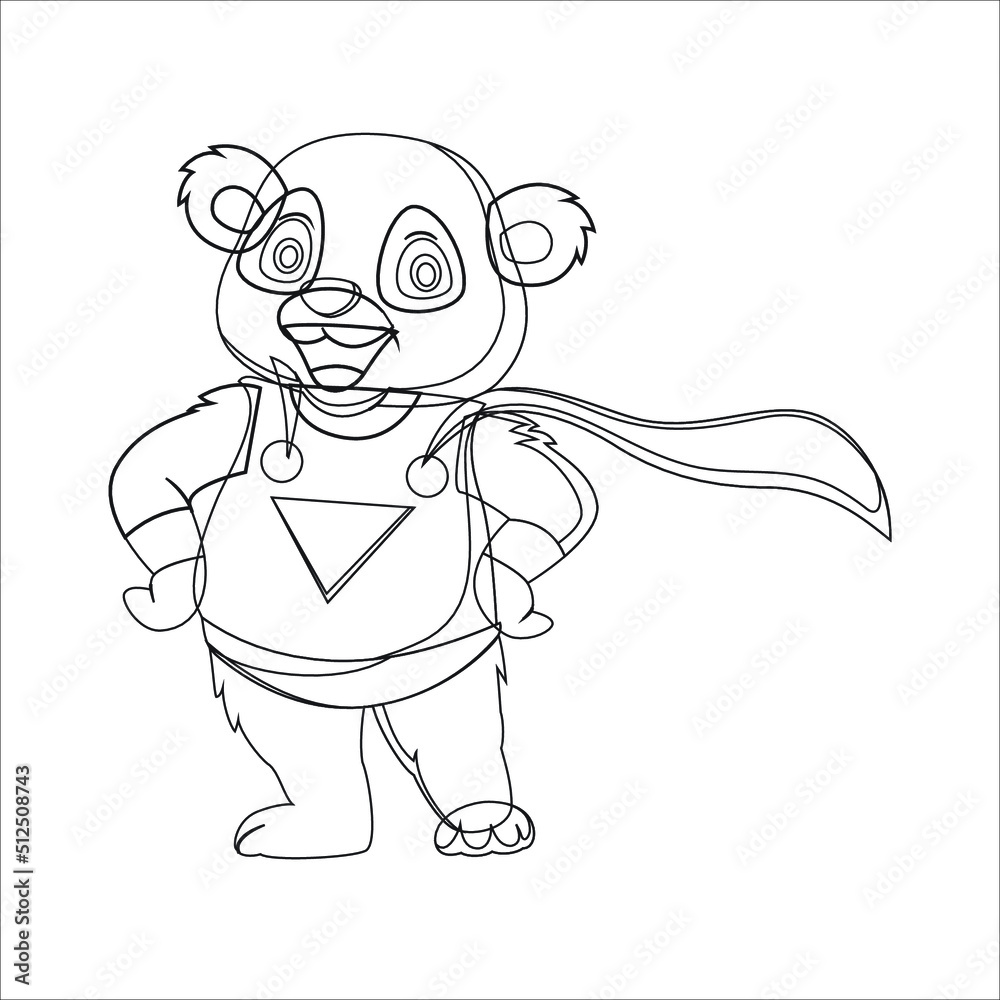 Coloring page of panda bear. coloring book for kids and children ...