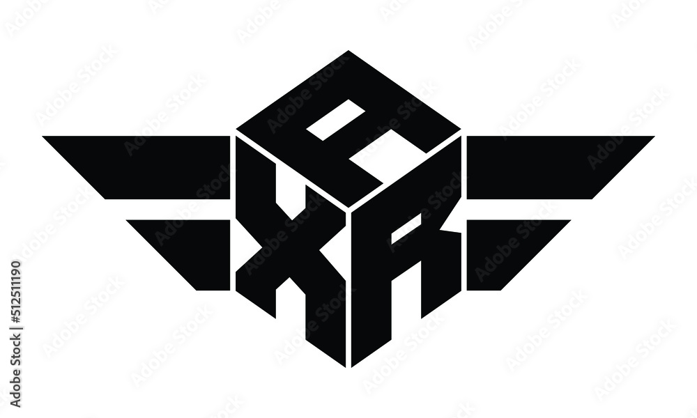 AXR three letter gaming logo in polygon cube shape logo design vector ...