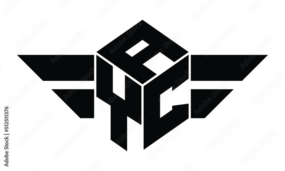 AYC three letter gaming logo in polygon cube shape logo design vector ...