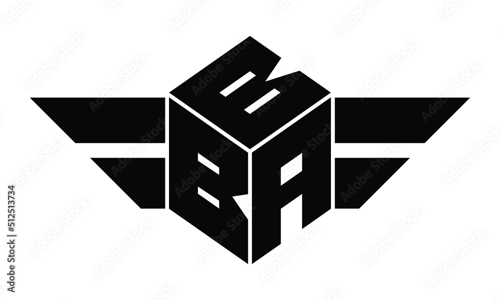 BBA three letter gaming logo in polygon cube shape logo design vector ...