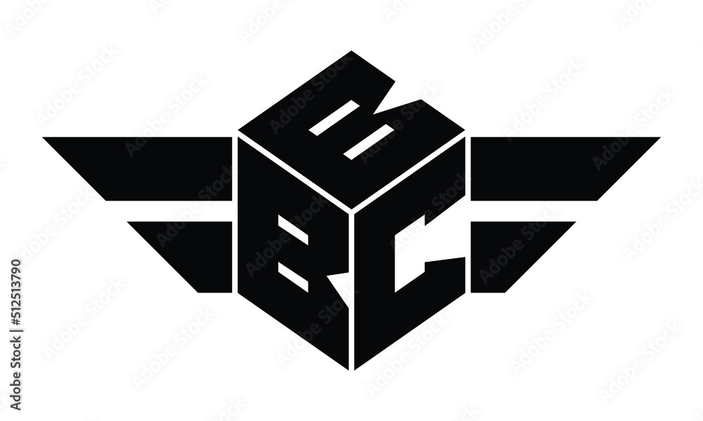 BBC three letter gaming logo in polygon cube shape logo design vector ...