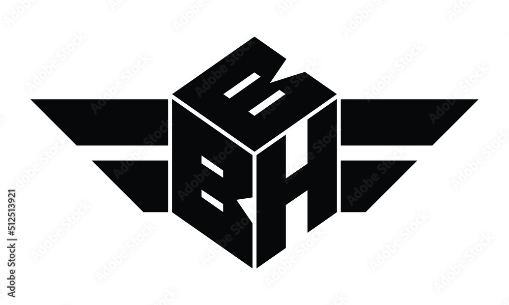 BBH three letter gaming logo in polygon cube shape logo design vector ...