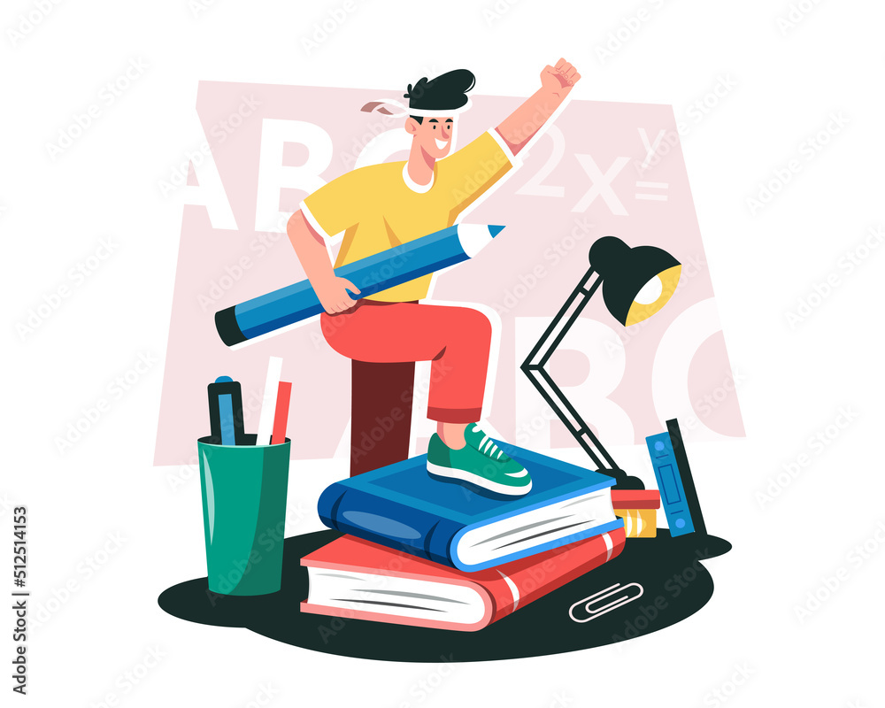 Striving for knowledge.The young guy is positively tuned in to study ...