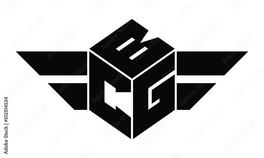 BCG three letter gaming logo in polygon cube shape logo design vector ...