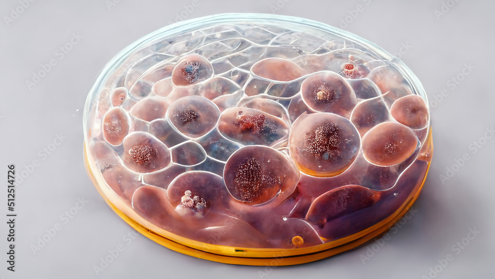 Infected Cells sample, viruses inside human cells, infected cells under ...