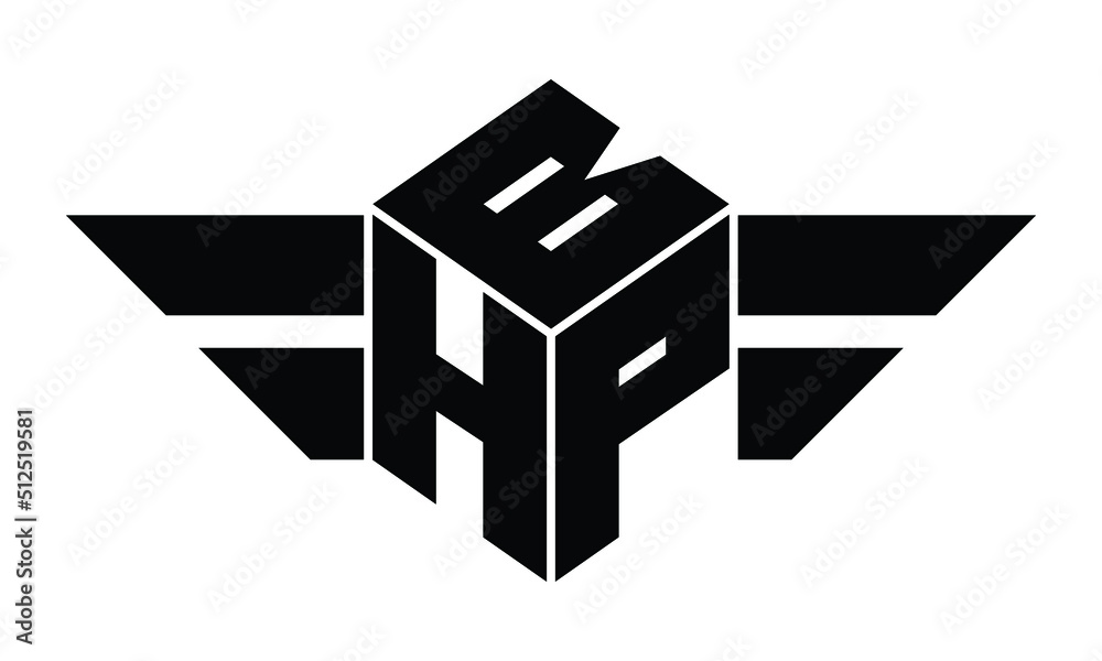 BHP three letter gaming logo in polygon cube shape logo design vector ...