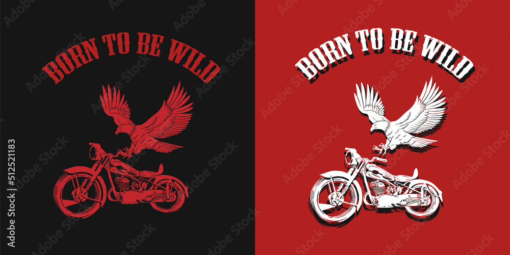 Logo design with an eagle and a motorcycle for bikers, motorcycle ...