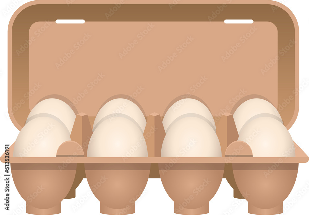 Chicken egg in carton clipart design illustration Stock Illustration ...