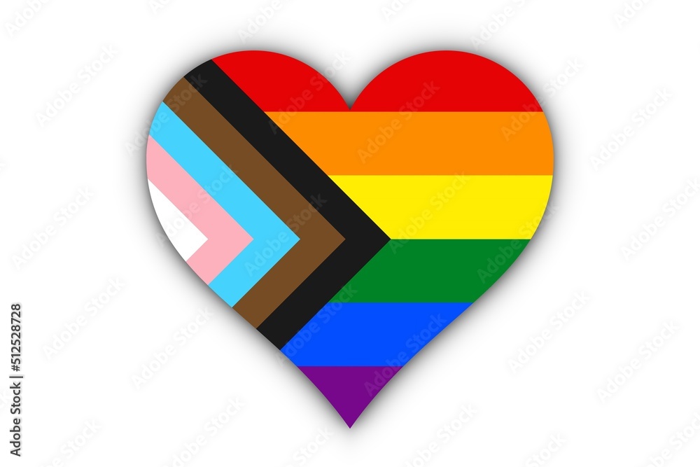 Bandera LGBTIQ+ inclusiva en corazón Stock Illustration | Adobe Stock