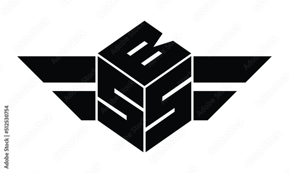 BSS three letter gaming logo in polygon cube shape logo design vector ...