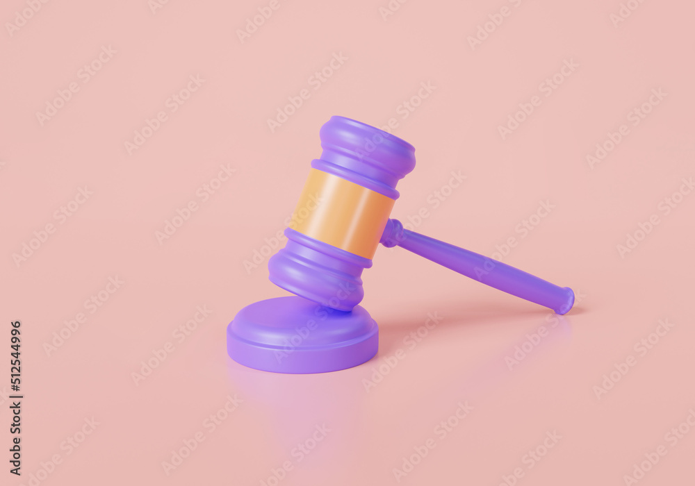 Purple judge gavel icon isolated on pink background. judgement Hammer ...