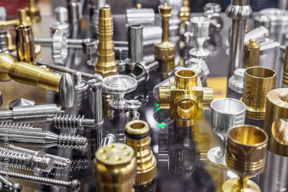 different shapes and sizes of parts turned on a lathe or milling ...