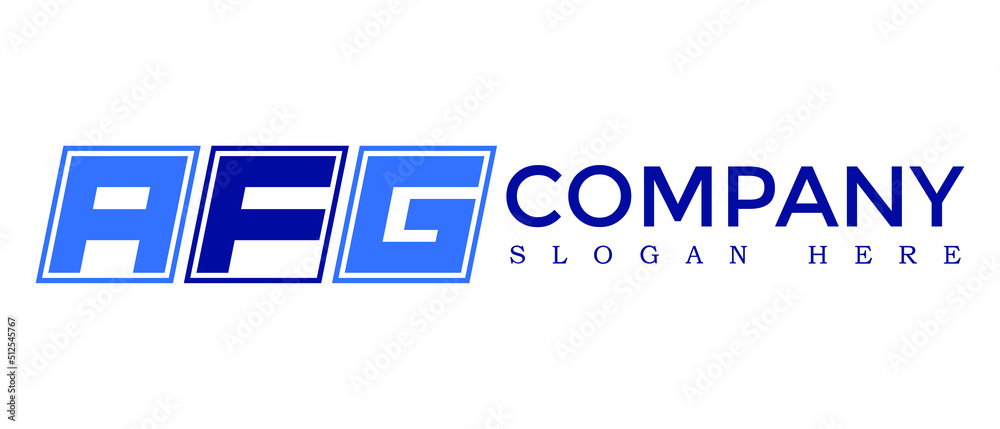 AFG three Letter Rectangle square rounded boxes shape symbol technology ...