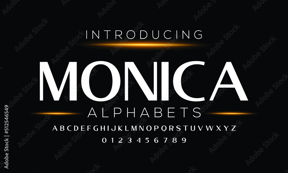 MONICA font Elegant alphabet letters font and number. Classic Lettering ...