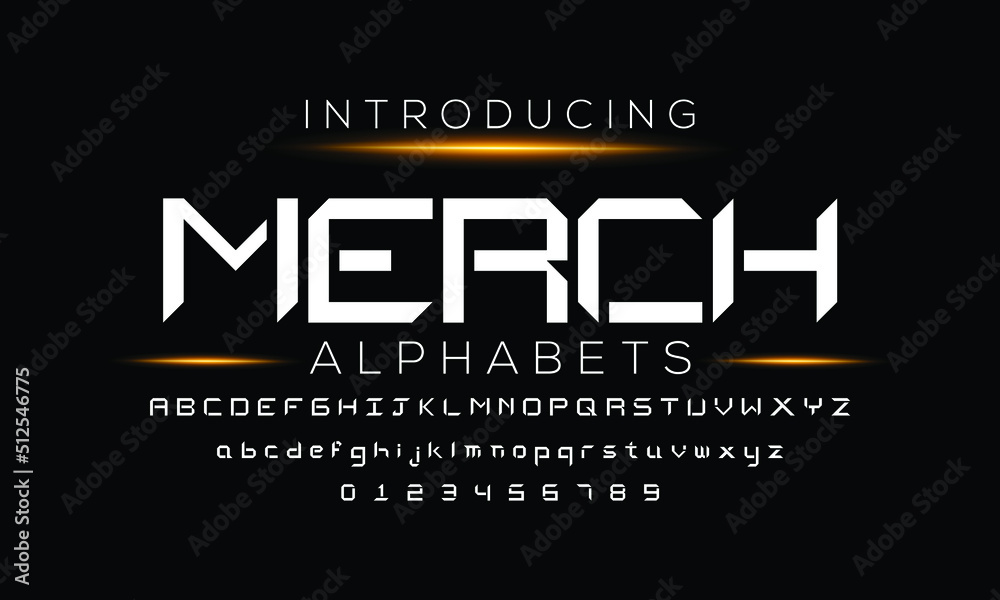 MERCH Font. Elegant alphabet letters. Classic Lettering Minimal Fashion ...