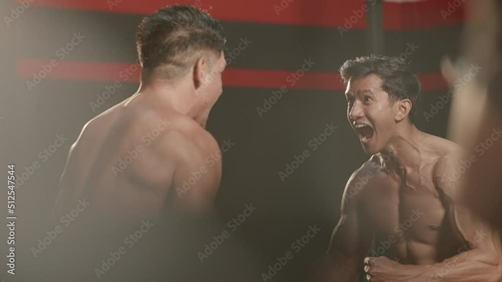 Bodybuilder flexing muscles on. Fitness trainer and bodybuilder posing ...